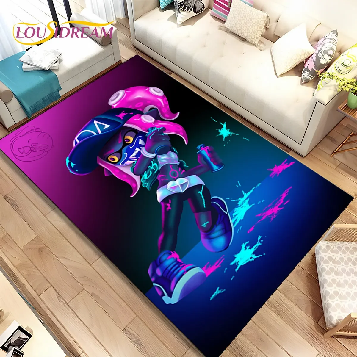 Games,Splatoon, Cartoon Gamers Area Rug,Carpet Rug for Living Room ...