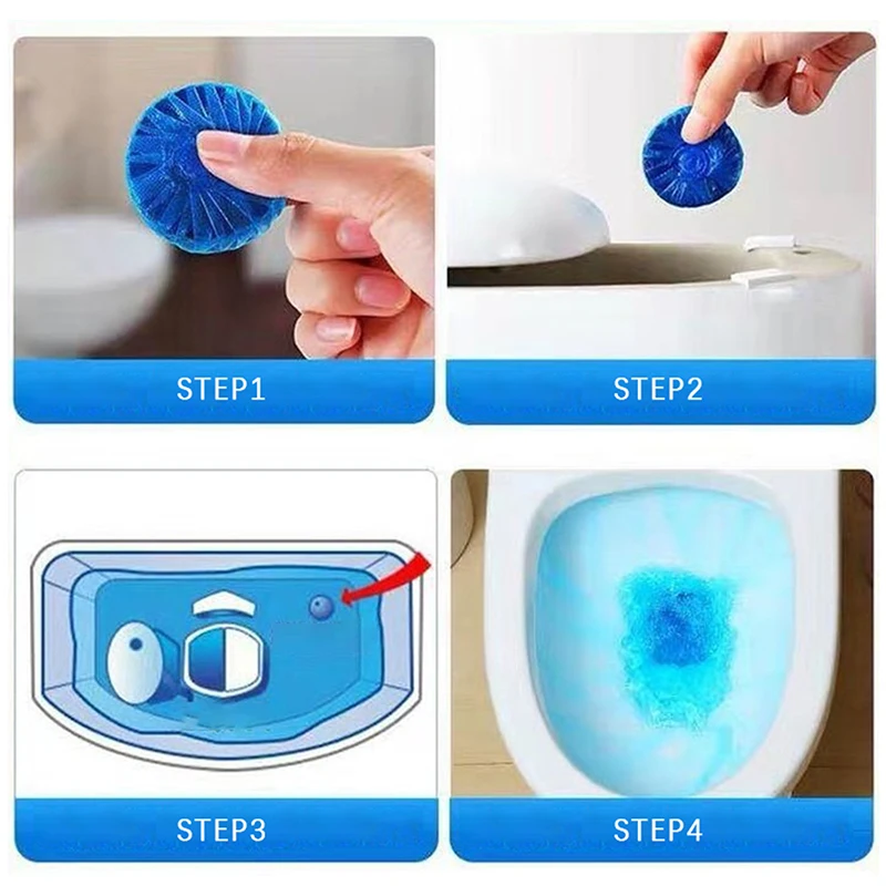 Blue Auto Flush Toilet Cleaner Tablets Bulk Long Lasting Bubble ...