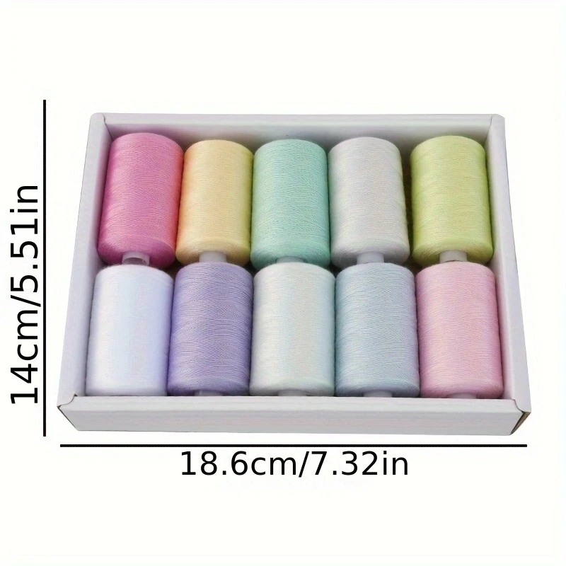 402-Sewing-Thread-Home-Hand-Sewing-Thread-Multicolor-10-color-Set-1000 ...