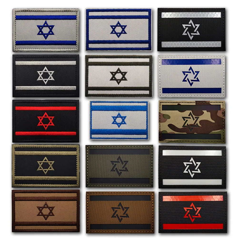 Israeli-National-Flag-Reflective-Patches-Embroideried-Military-Uniform ...