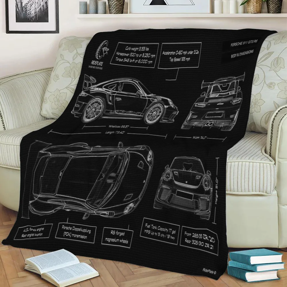 Porsche-911-GT3-Blueprint-Custom-Personalized-3D-Printed-Coral-Fleece ...