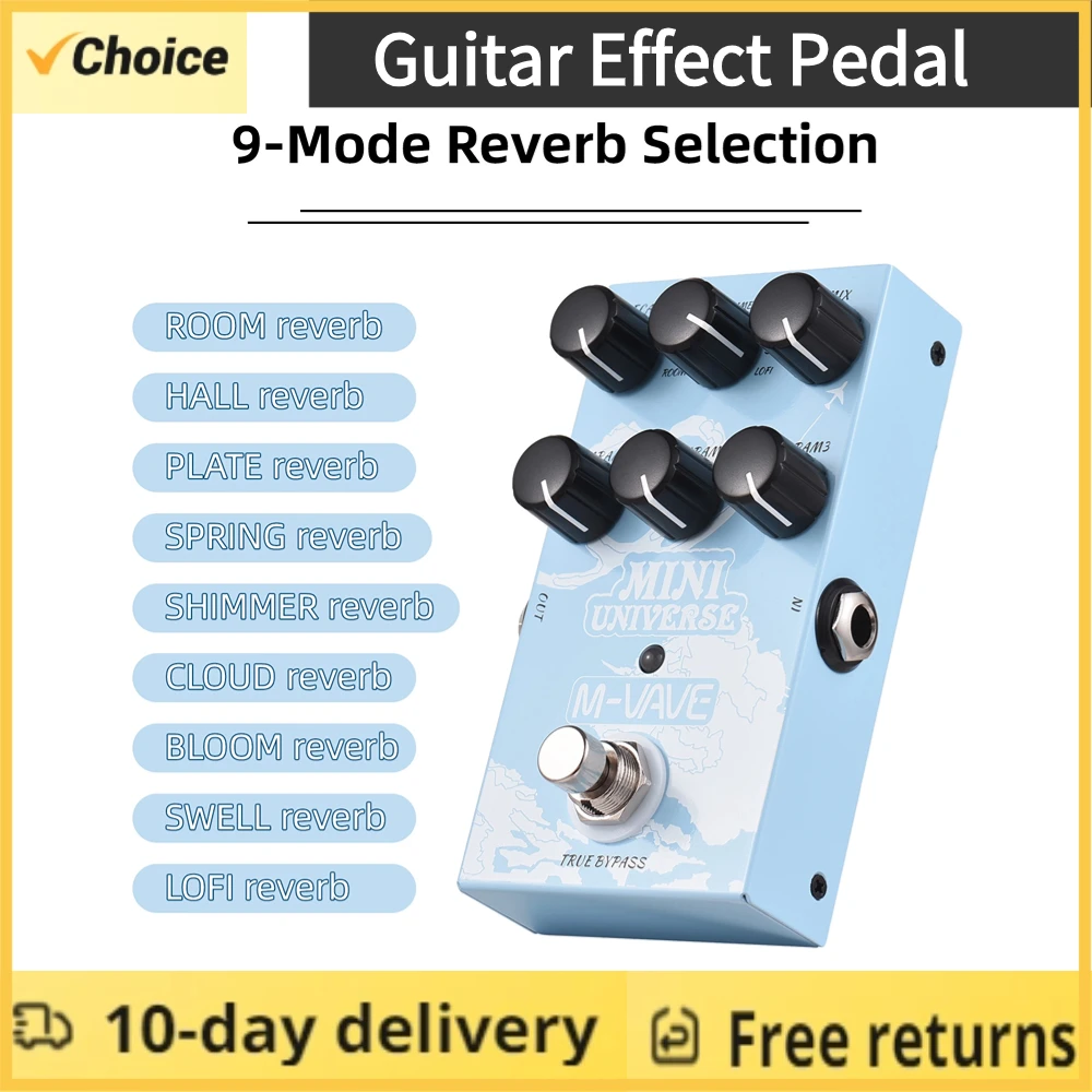 M-VAVE-Guitar-Effect-Pedal-Digital-Reverb-Pedal-Digital-Modeling-Reverberation-Effector-with-9 ...