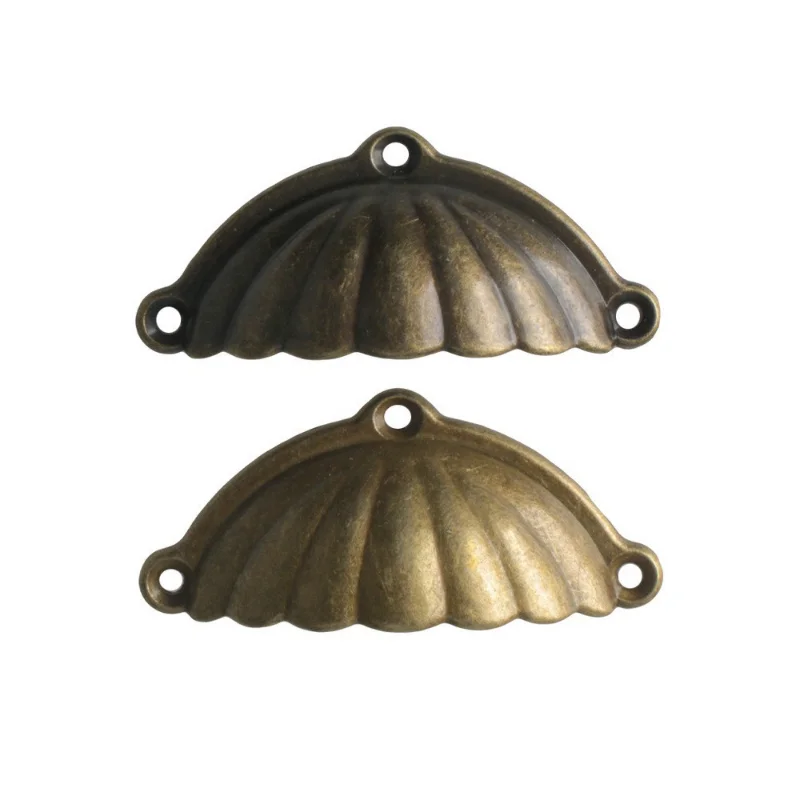 Old Fashion Antique Shell Drawer Handle Half round Dumpling Alloy ...