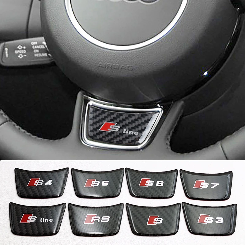 3D-Carbon-Black-RS-Logo-S-Line-Emblem-Car-Steering-Wheel-Badge-Sticker ...