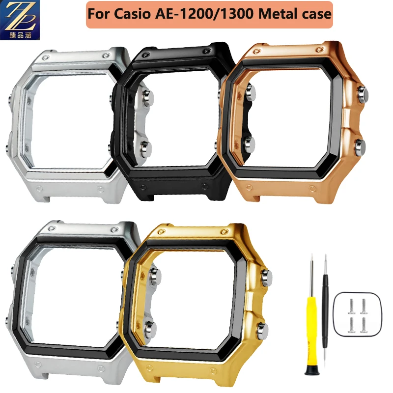 AE1200 Metal case mod kit For Casio 3299 AE-1200 AE-1300 bezel glass ...