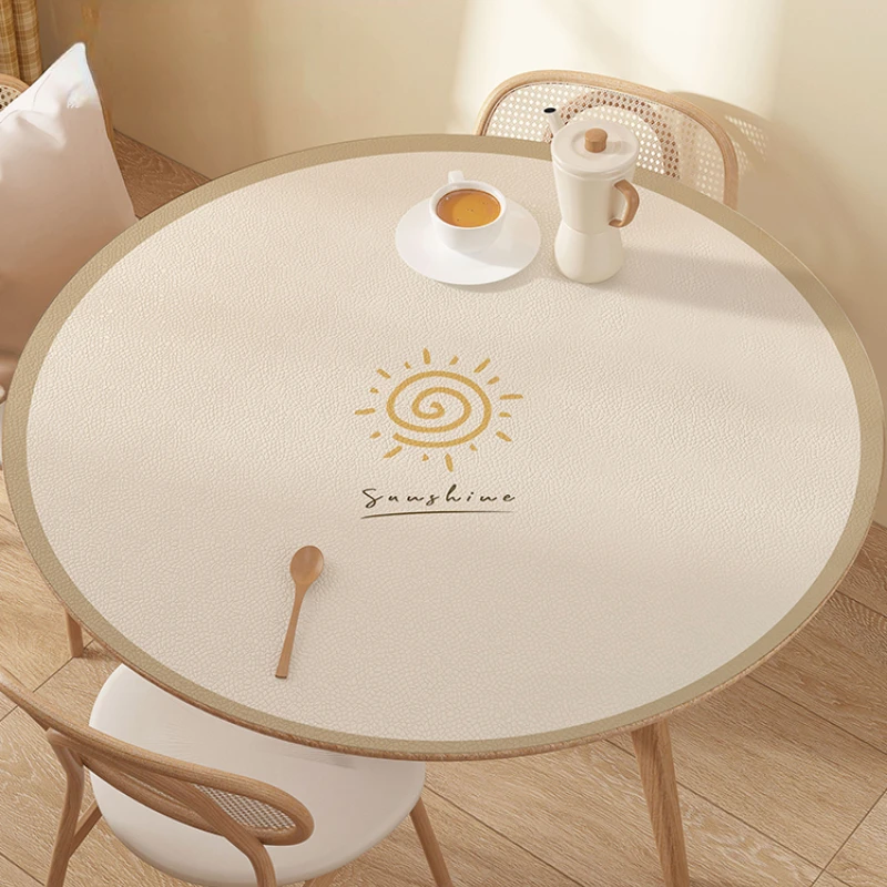 Small-Round-Table-Tablecloth-Waterproof-Oil-Proof-Wash-Free-Leather ...