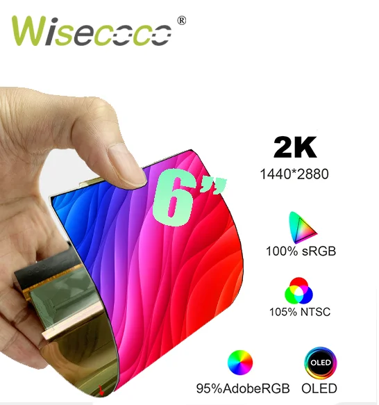 Wisecoco 6 inch 2880x1440 OLED Flexible Display 2K AMOLED Screen ...