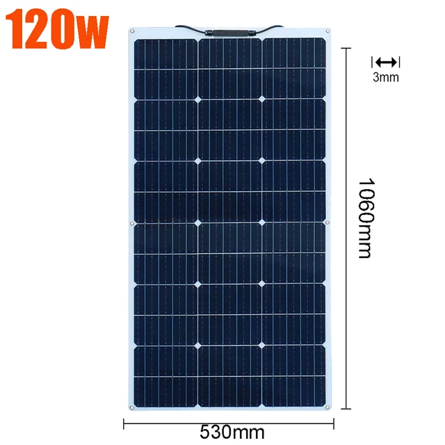 12v solar panel flexible 150w 120w 100w 80w photovoltaic panel system ...