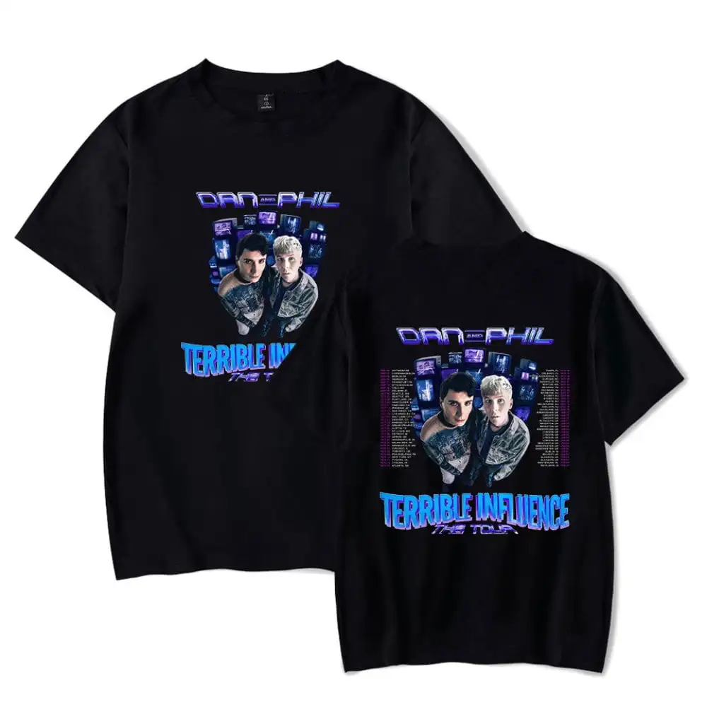 Dan and Phil Tour 2025 Merch Short Sleeve T-shirt Unisex Fashion Crew ...