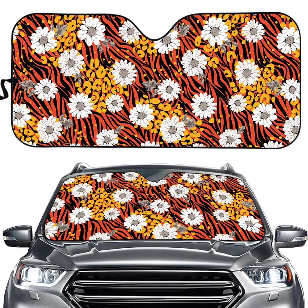 Abstract-Art-Daisy-Print-Car-Windshield-Sunshade-Summer-Universal ...