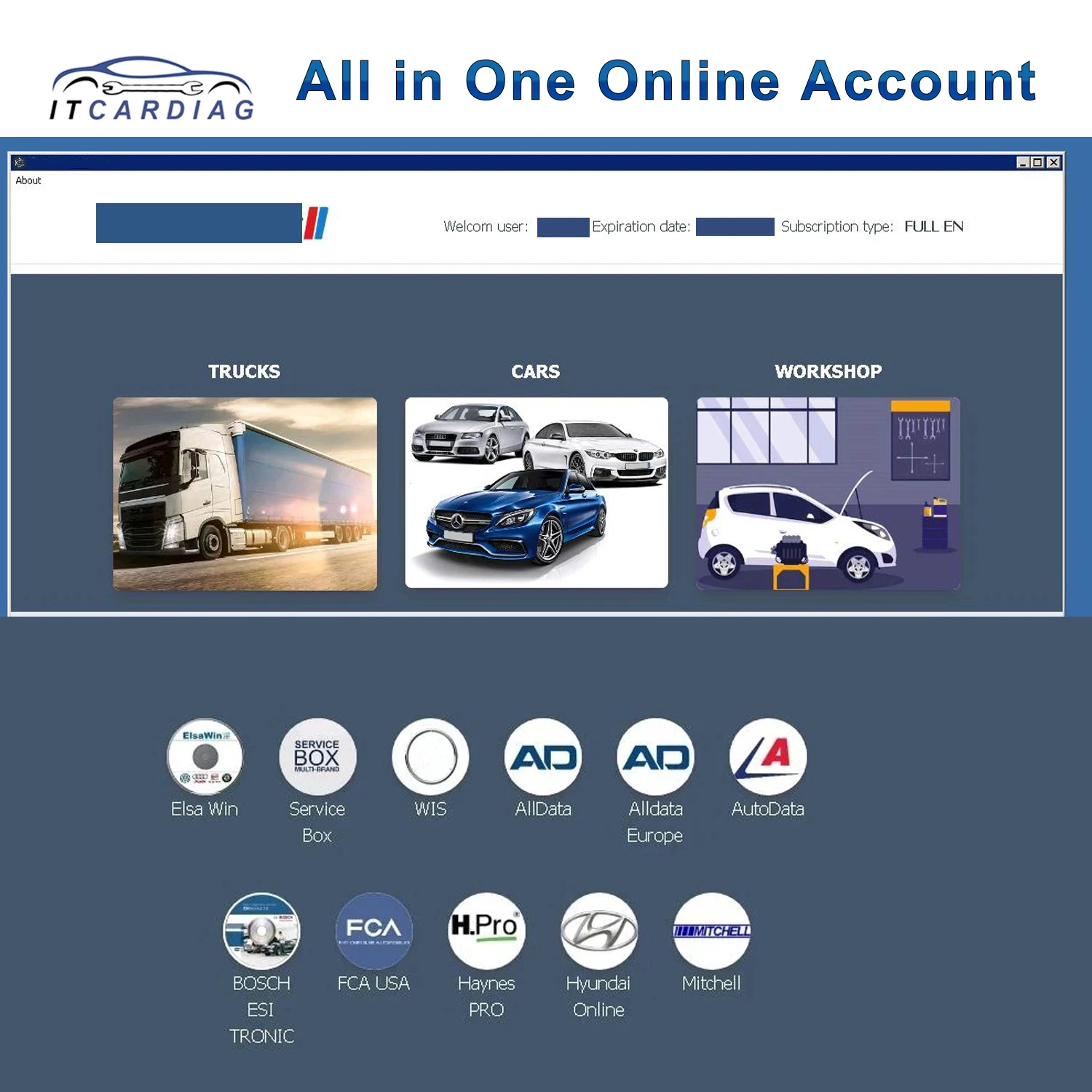 2024 Online Account for Autodata Auto Data AllData Full Pack Identifix ...