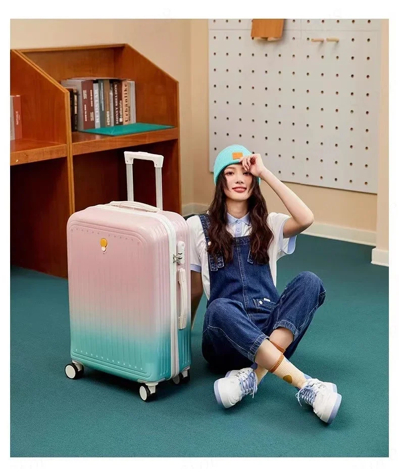 Gradient Color 20 Carry On Suitcase 56x45x25 With Large Capacity And ...