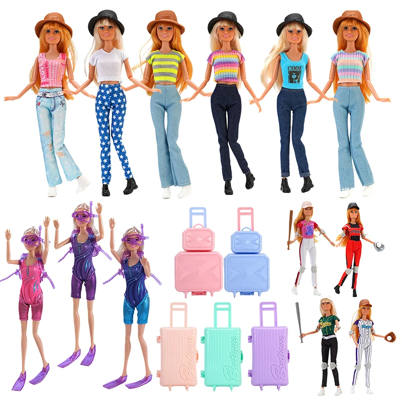 Newest-Outfits-For-Barbie-Dolls-Fashion-Travel-Clothes-Shoes-Baseball ...