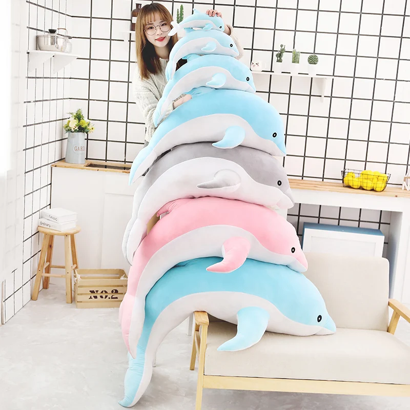 30-160cm-Giant-Dolphin-Plush-Toys-Cute-Stuffed-Down-Cotton-Animal ...