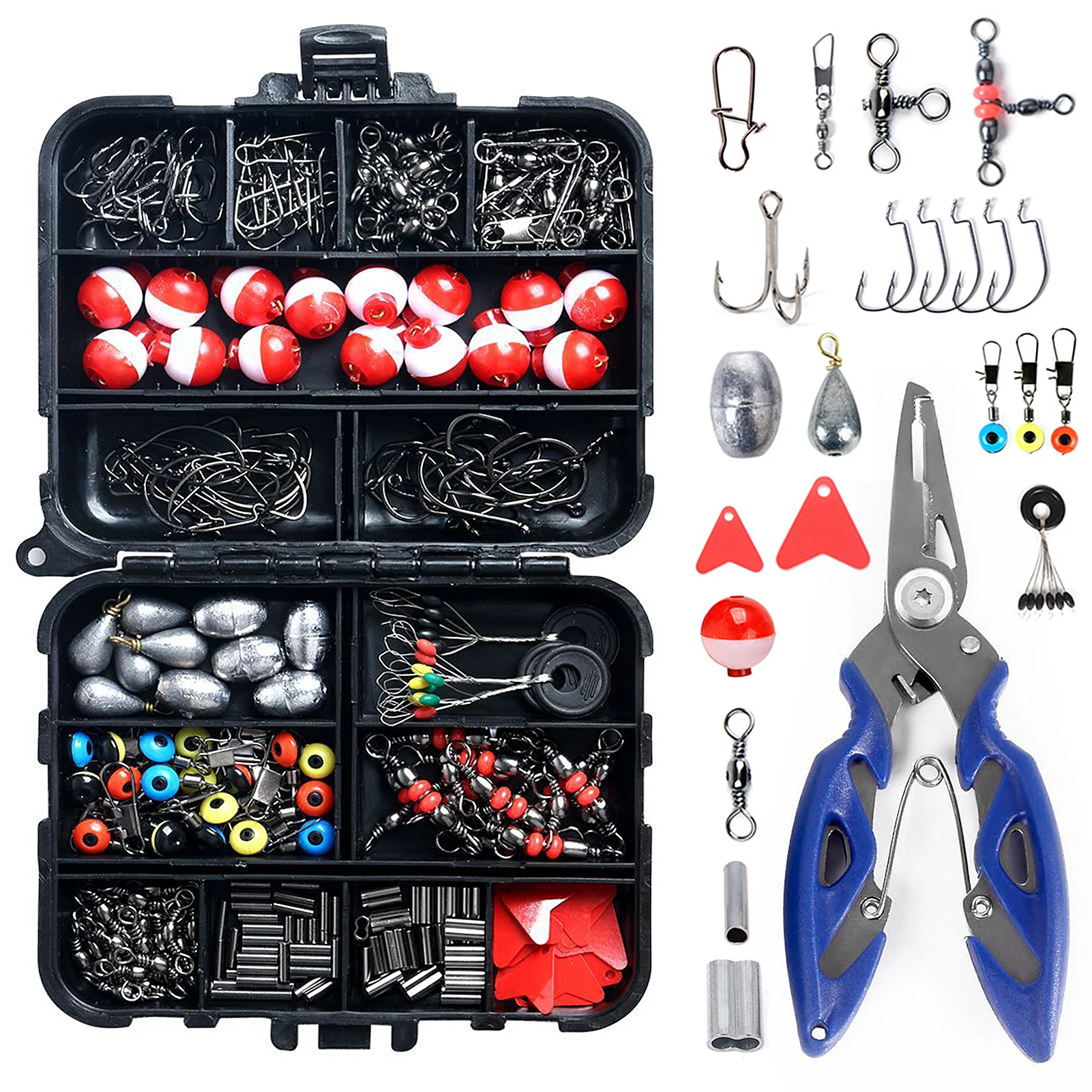 263pcs-Fishing-Accessories-Set-with-Tackle-Box-Including-Plier-Jig ...