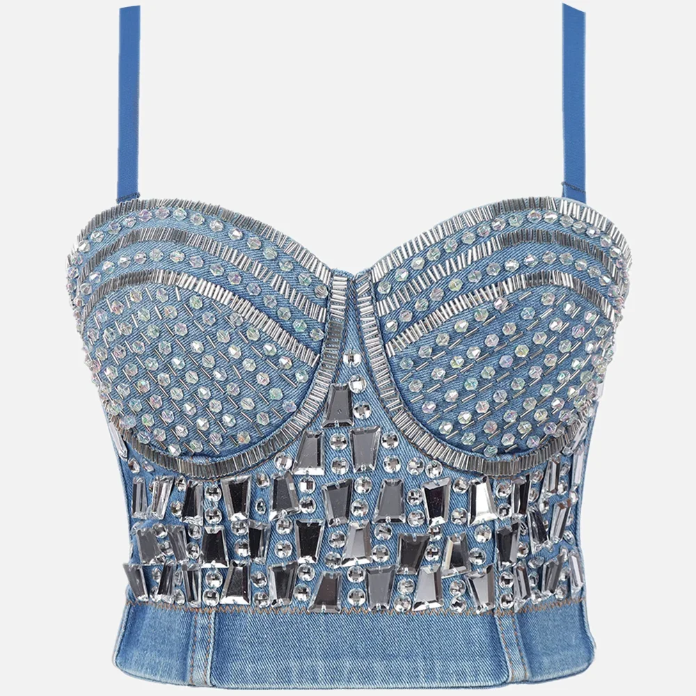 Sexy Denim Tank Tops Women Blusas Casual Cowboy Bra Woman Clothes Camis ...