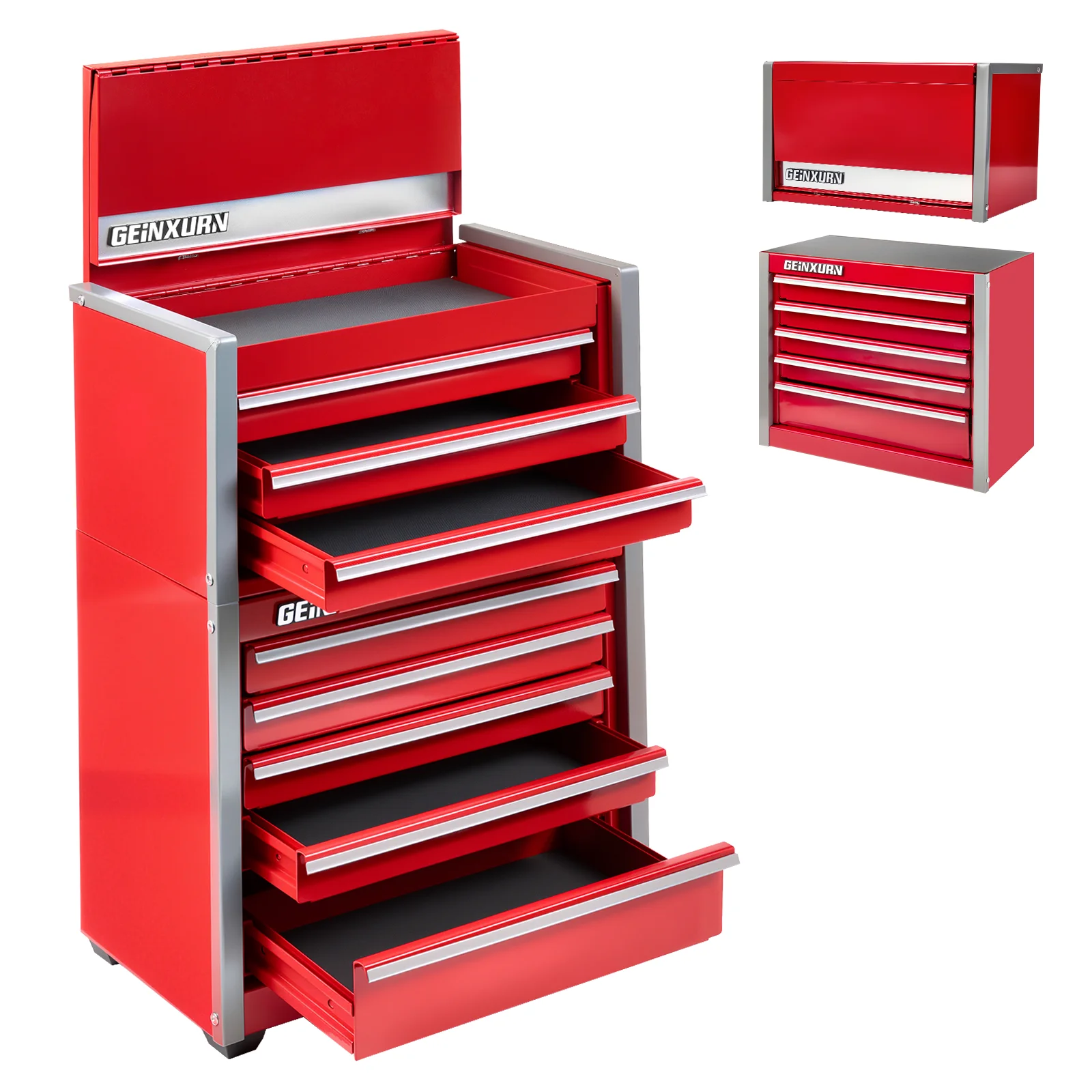 Geinxurn Mini Steel Tool Box, Portable Stackable Drawer Chest with ...