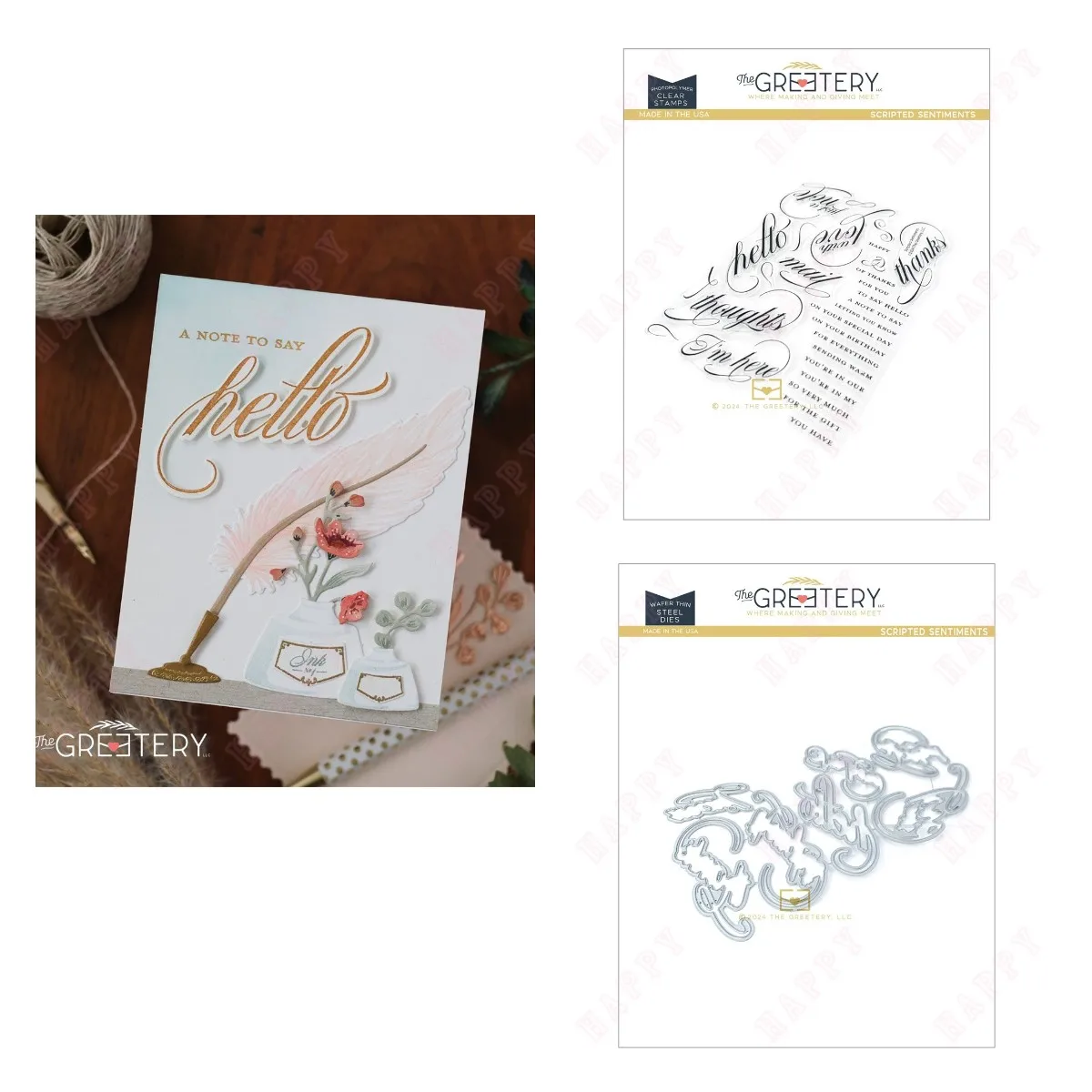 Scripted-Sentiments-Metal-Cutting-Dies-Silicone-Stamps-Scrapbooking-New ...