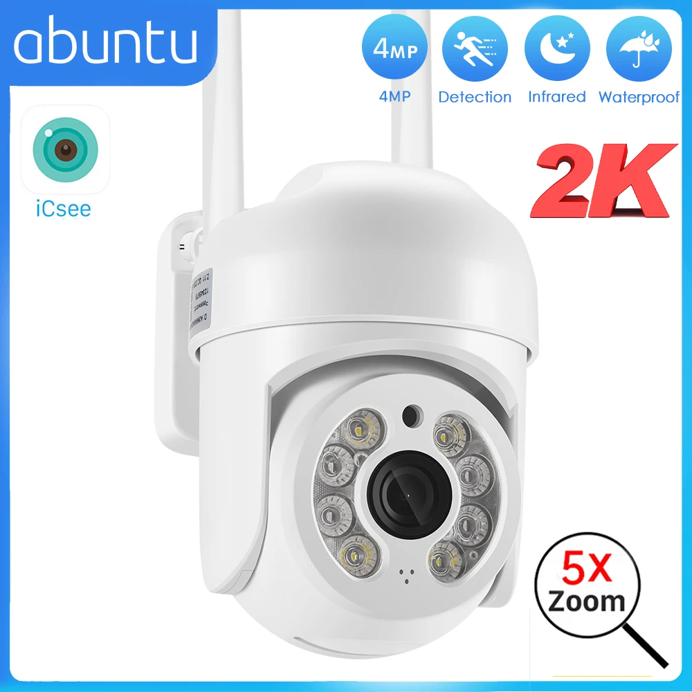 ICsee-4MP-Wireless-Outdoor-Camera-WiFi-CCTV-PTZ-Camera-5X-Digital-Zoom ...