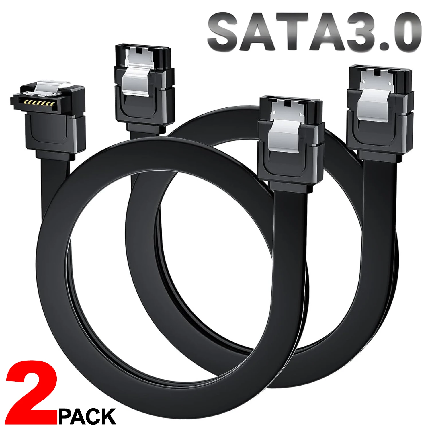 1/2PCS SATA Data Cables Right Angle & Straight SATA Cable III 6Gbps ...