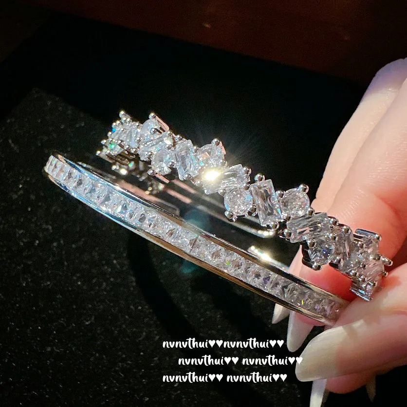 Elegant-Classic-925-Silver-Bangles-Bracelets-for-Women-Silver-Color ...