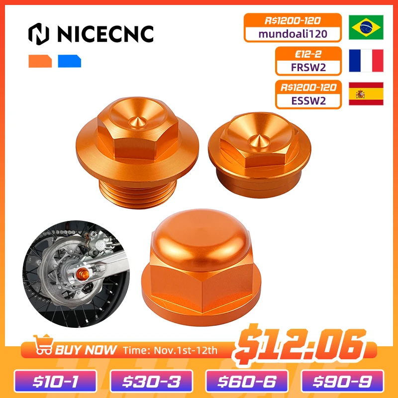 CNC Aluminum Front Rear Wheel Lock Axle Lock Nut For KTM EXC EXCF XCW ...
