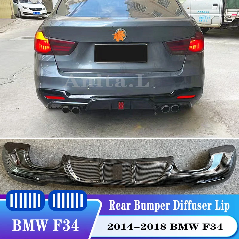 Rear Bumper Diffuser Lip Chin Spoiler Body Kit For BMW 3 Series GT F34 ...