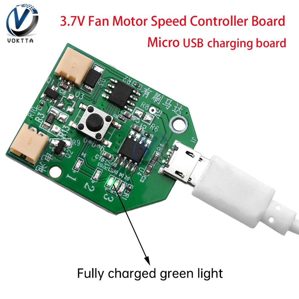 3-7V-Fan-Motor-Speed-Controller-Board-USB-Rechargeable-Small-Fan ...