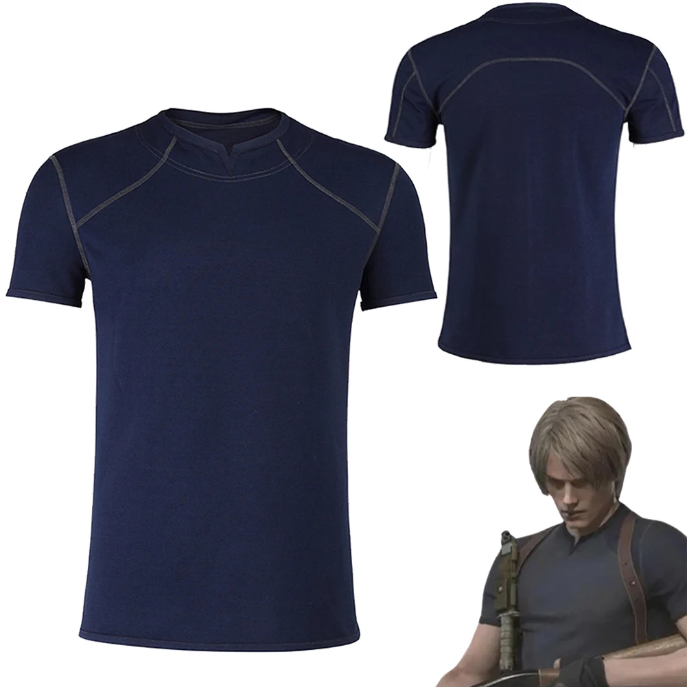 Leon-Cosplay-Fantasy-T-Shirt-Biohazard-Game-Resident-Re-Disguise ...