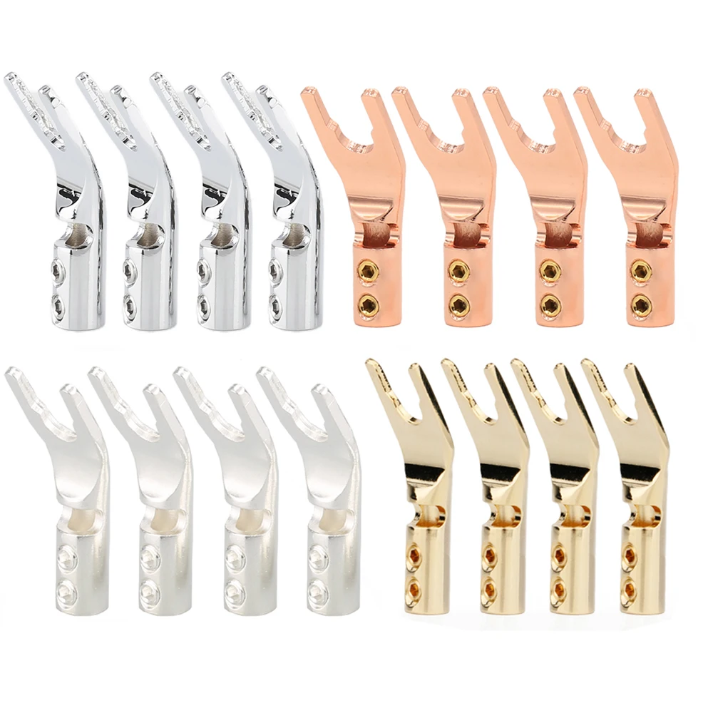 4PCS-High-quality-Gold-Silver-Rhodium-Copper-Plated-Spade-Plug-Screw ...