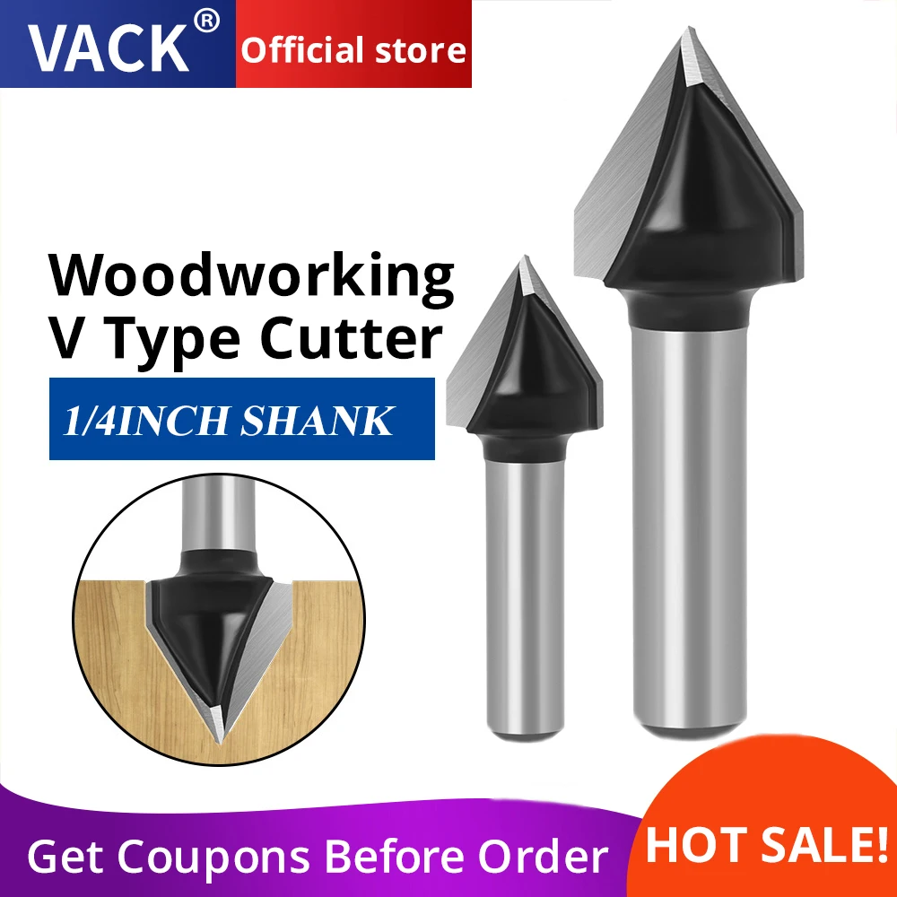 VACK-6-8mm-Shank-V-Shape-Wood-Milling-Cutter-CNC-Solid-Carbide ...