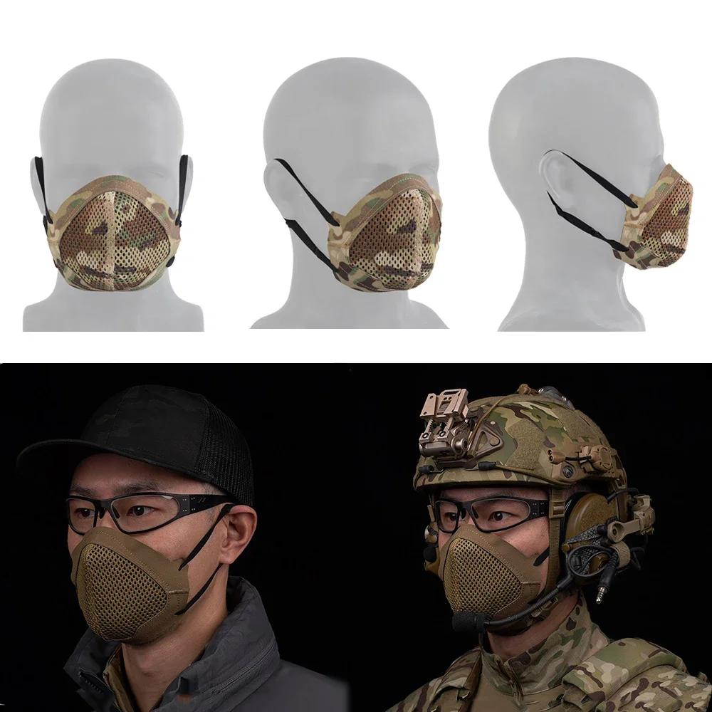 Tactical Airsoft Shooting Half Mask Lightweight Sports Breathable Mask ...
