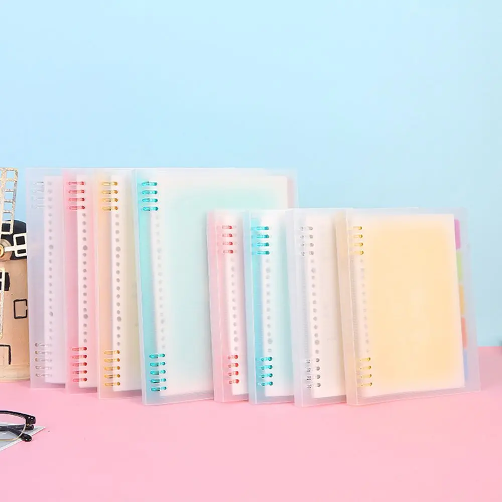 Case-Frosted-Handbook-Transparent-Loose-Leaf-9-Hole-Binder-Clip ...