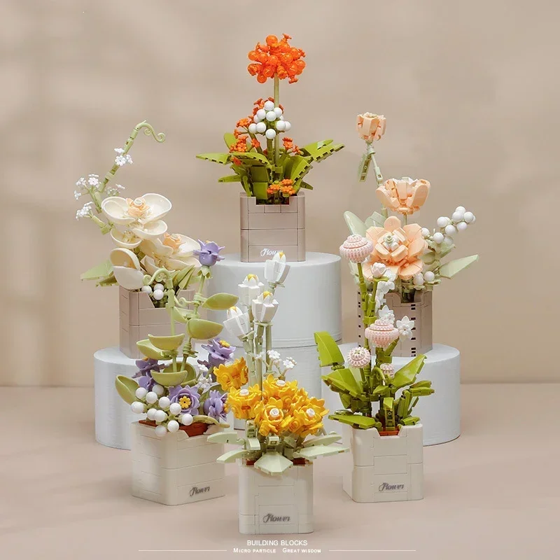 Chinese-style-building-blocks-flower-eternal-flower-series-DIY-assembly ...