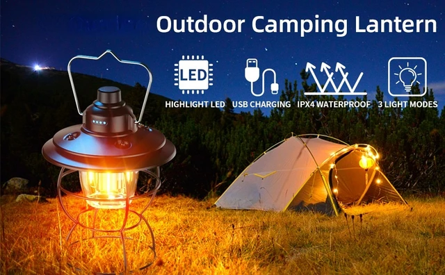 Linterna De Camping Vintage Linterna Camping Recargable Lámpara