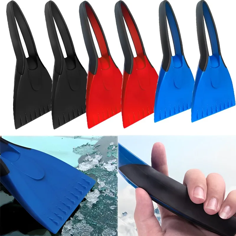 2PCS Car Ice Scrapers Silicone Car Snow Brush Soft Anti-skid Handle Ice ...