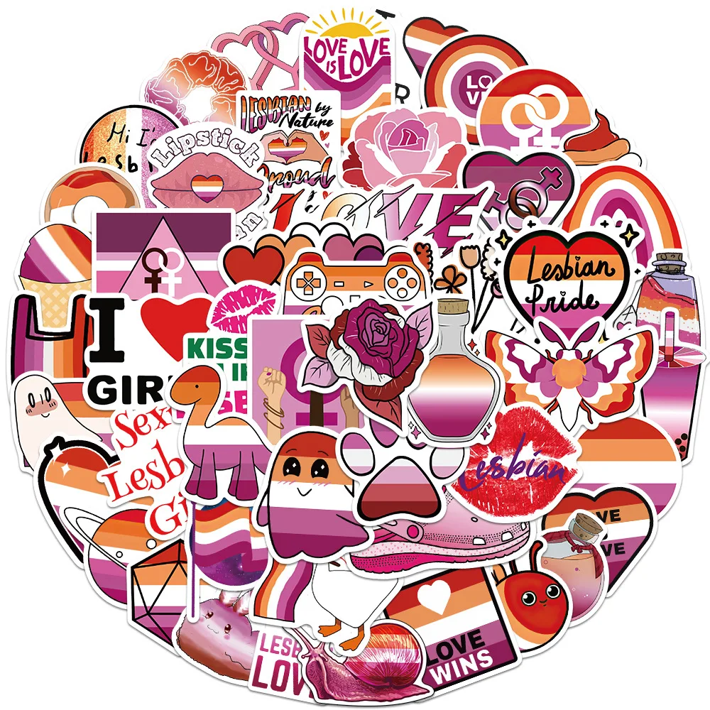 10-25-50pcs-Lesbian-Pride-Stickers-Graffiti-Love-Decals-for-Laptop-Pad ...