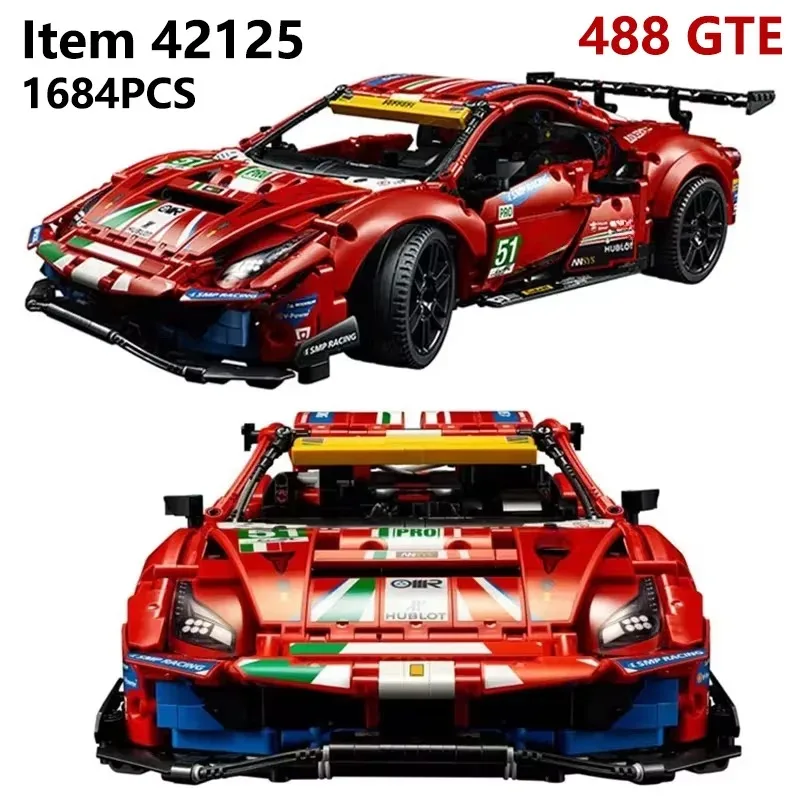 IN-STOCK-1677PCS-Technical-488Gte-Racing-Super-Cars-MODEL-Moc-Building ...