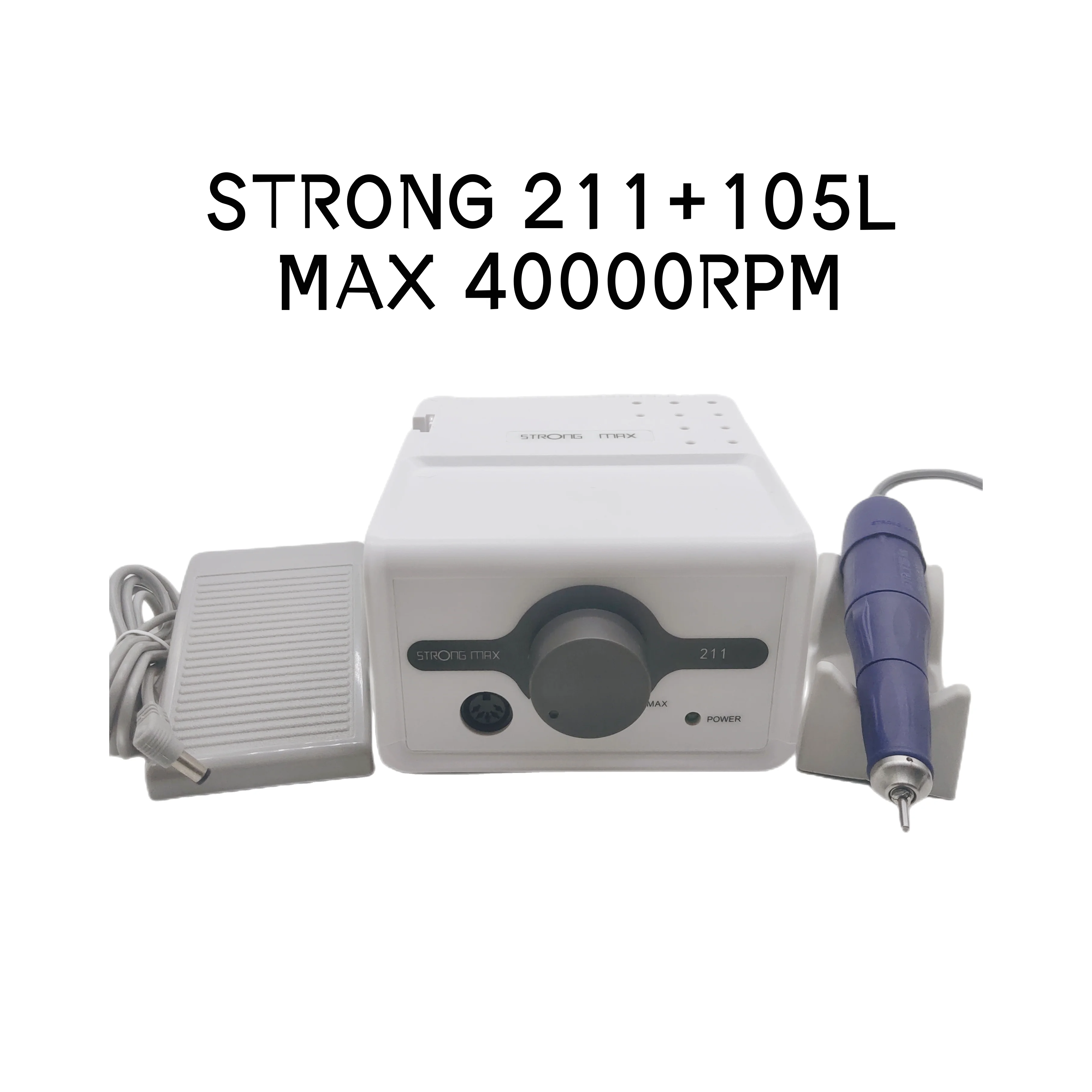 65W Strong Max 211 Electric Nail Drill 35K Strong 105L Handle Nail ...