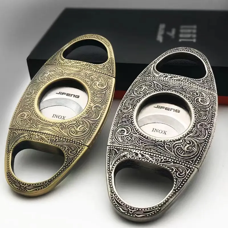 Engraved Cigar Cutter Pure Copper Cigar Cutter Stainless Steel Double ...