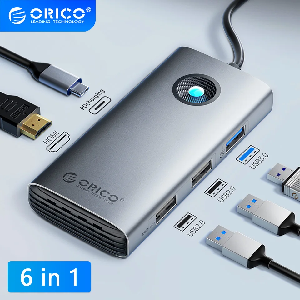 ORICO USB 3.0 Docking Station Hub Type C Splitter Adapter Multi Ports ...