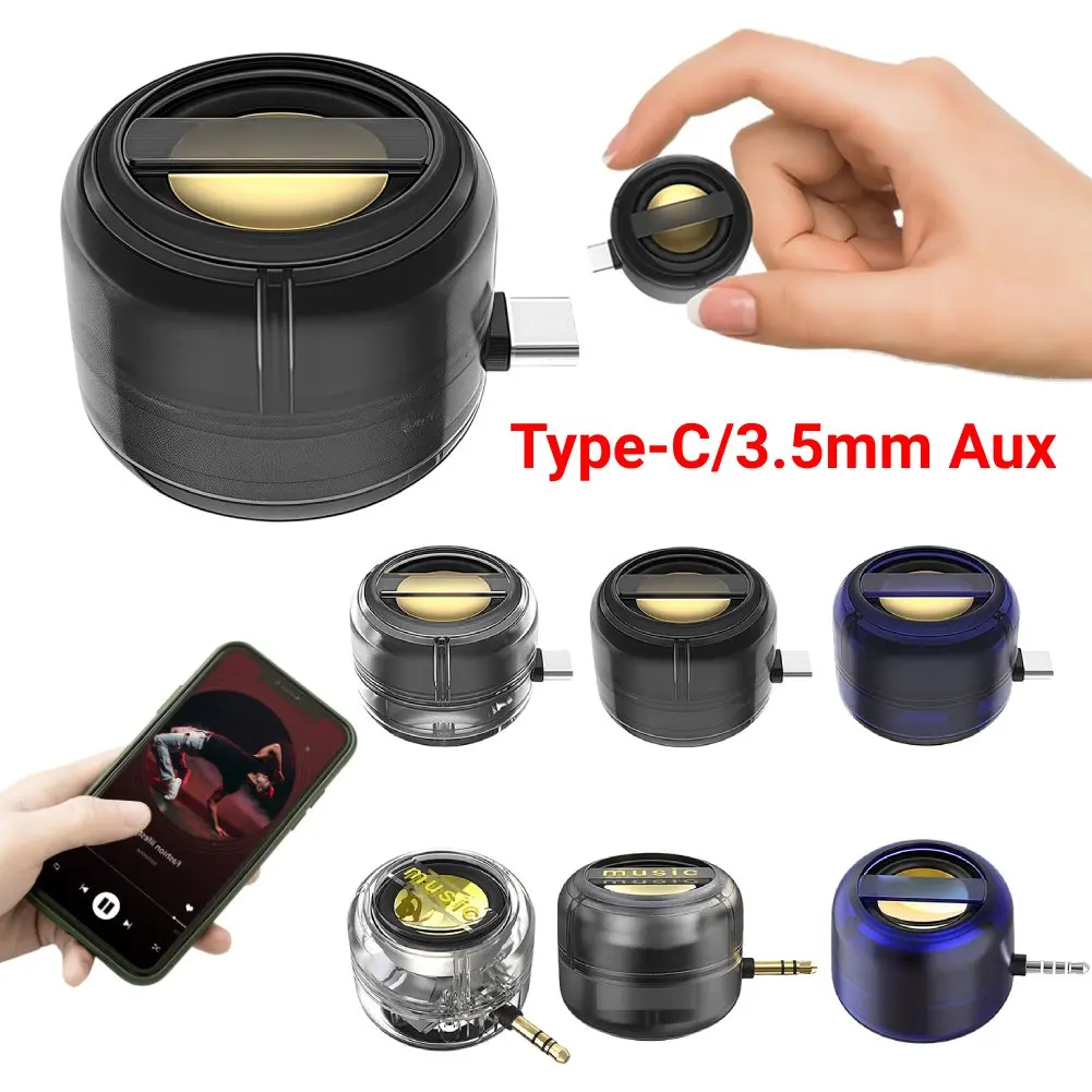 Portable Mini Speaker Universal Type-C/3.5mm Plug in Jack Mini Sound ...