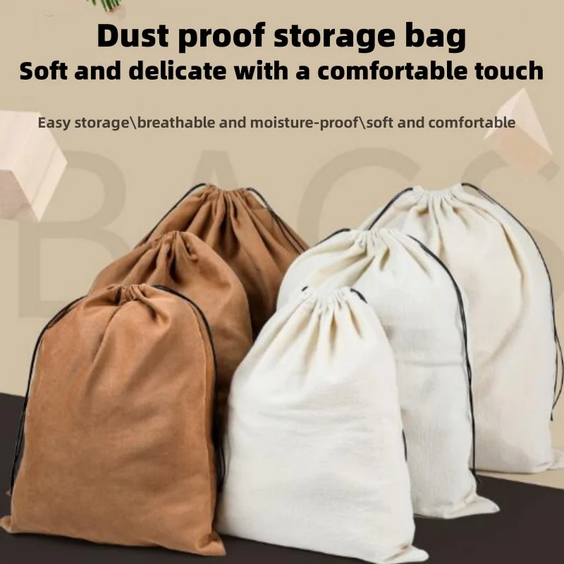 Pure cotton flannel bag dustproof sack leather handbag storage bag ...