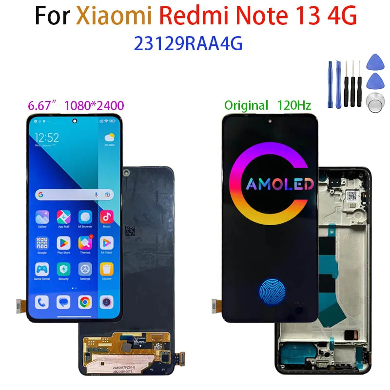 Original-AMOLED-For-Xiaomi-Redmi-Note-13-4G-LCD-Display-23129RAA4G ...