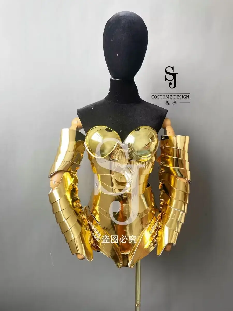 Future-Show-Gold-Armor-Luxury-Women-Singer-Stage-Costume-Nightclub-Bar ...