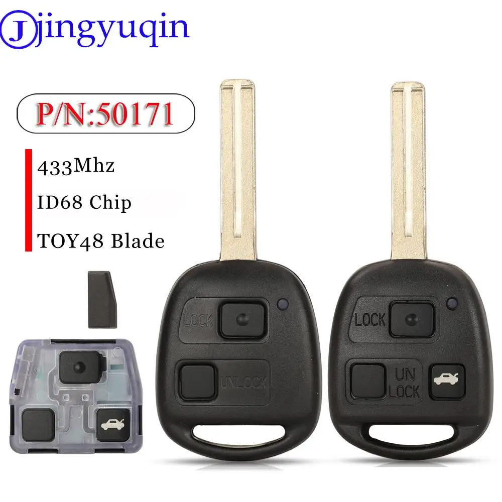 Jingyuqin-2-3-Buttons-Remote-Car-Key-Fod-433Mhz-ID68-Chip-P-N-50171-For ...