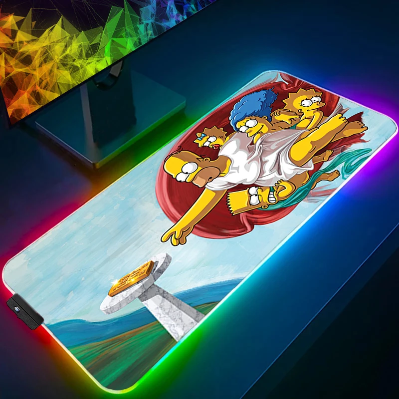 Grand tapis de souris LED Gamer tapis de bureau RGB Table moderne ...