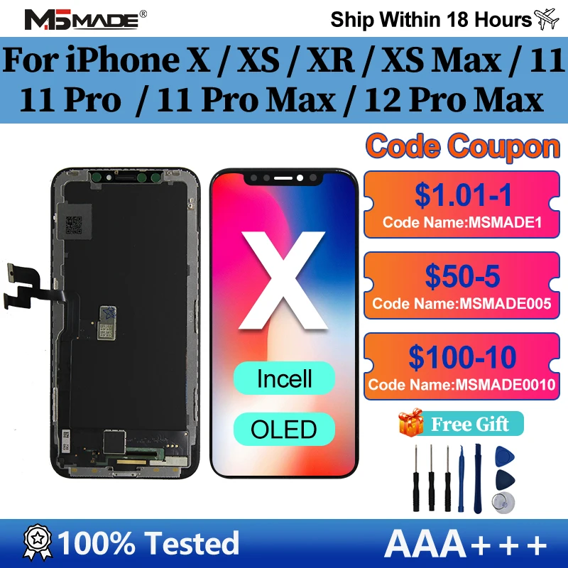 Pantalla LCD AAA +++ para iPhone, montaje de digitalizador táctil 3D, reemplazo para 11 Pro MAX ...