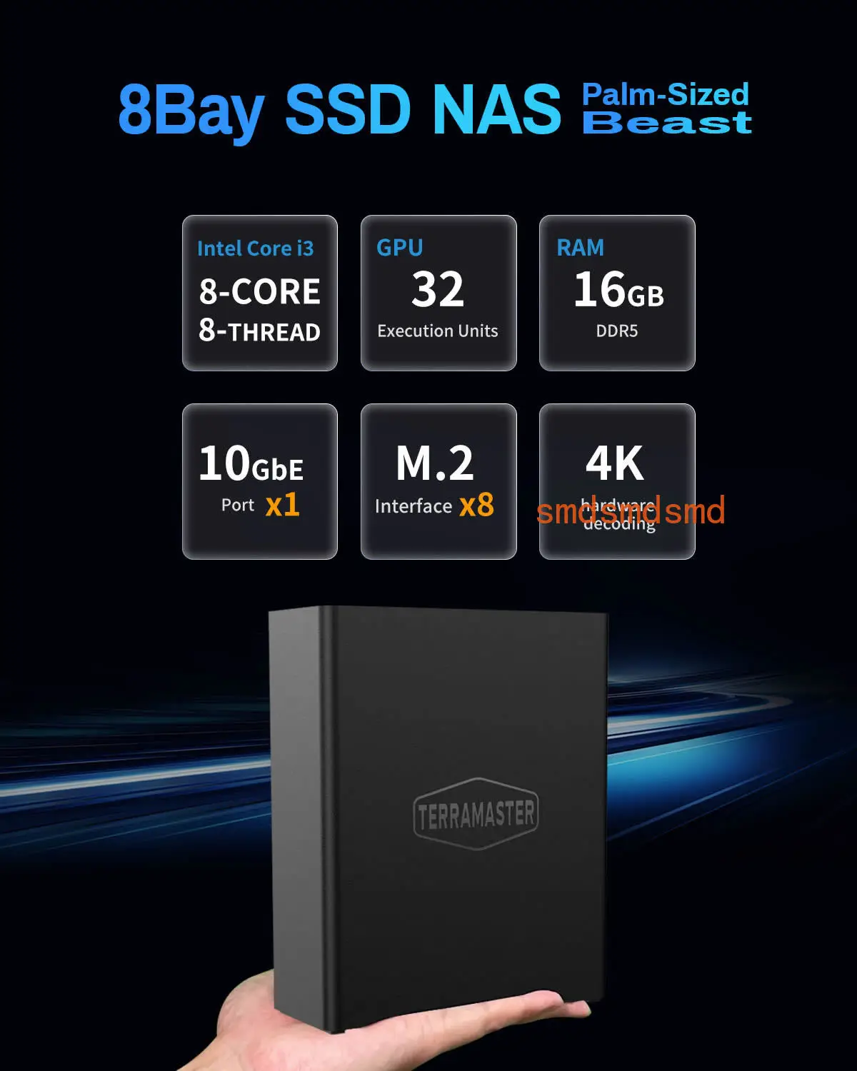 F8 SSD Plus NAS - 8Bay All SSD Core i3 8-Core 8-Thread CPU, 16GB RAM ...