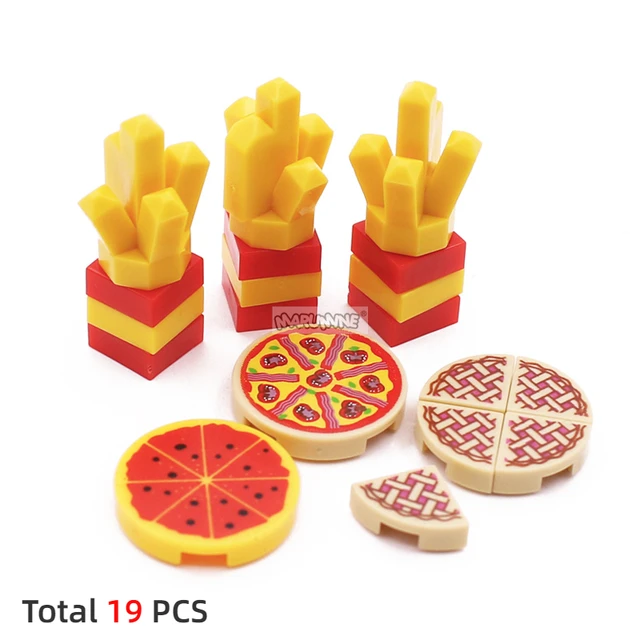 Marumine Mini Food Building Blocks Kitchen Accessories Hamburger Pizza ...